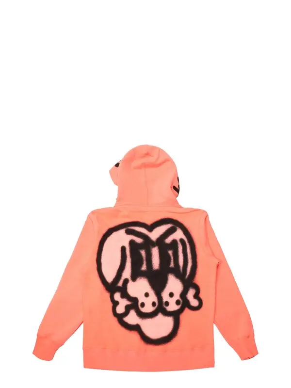 Supreme Bone Zip Up Sweatshirt - Flourescent Pink