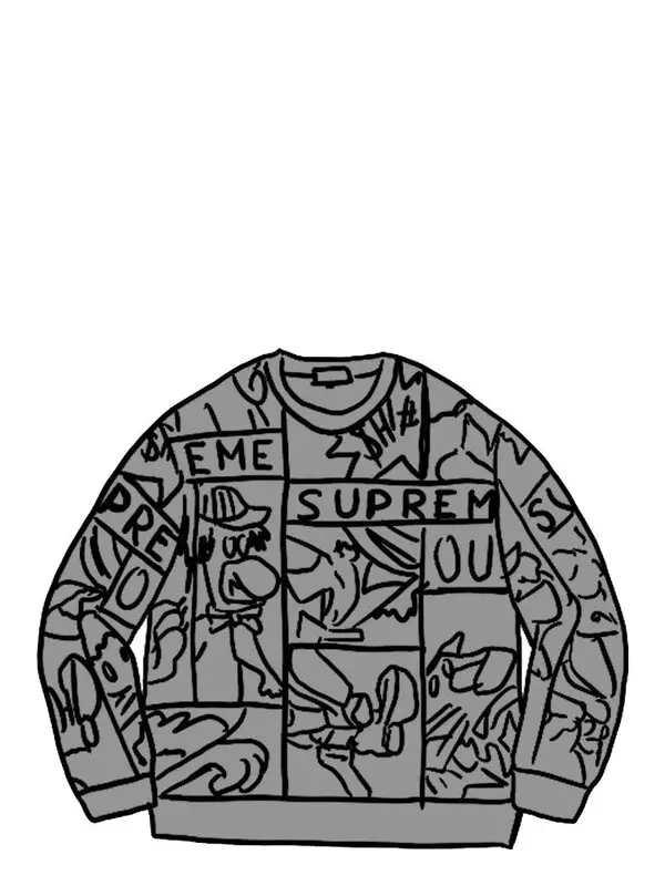 Supreme Cartoon Sweater - Black