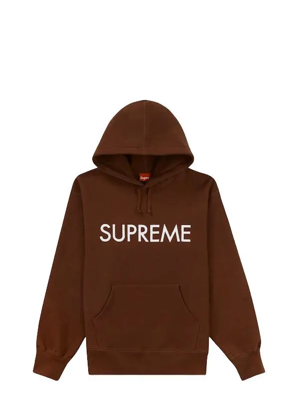 Supreme Capital Hooded Sweatshirt - Dark Brown