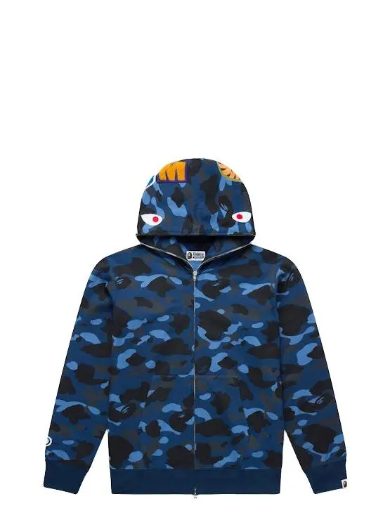 BAPE Camo Shark Full Zip Hoodie - Blue