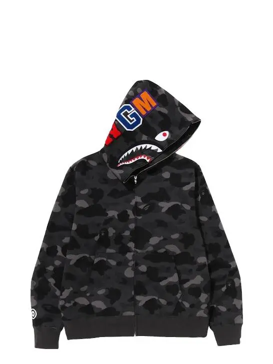 BAPE Camo Shark Full Zip Hoodie - Black
