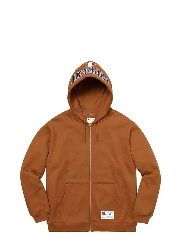 Supreme Champion Arc Logo Zip Up Sweat - Brown