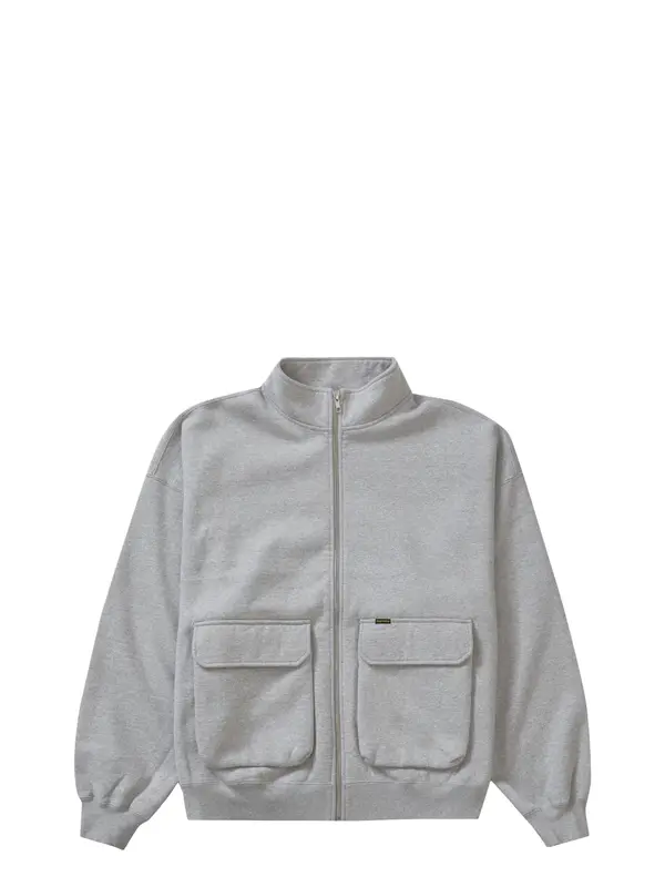 Supreme Cargo Pocket Zip Up Sweatshirt - Heather Grey