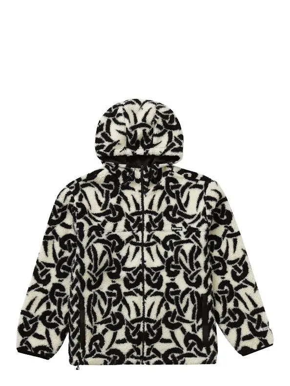 Supreme Celtic Knot Reversible Windstopper Fleece Hooded Jacket - Stone