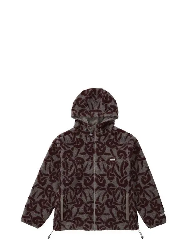 Supreme Celtic Knot Reversible Windstopper Fleece Hooded Jacket - Grey