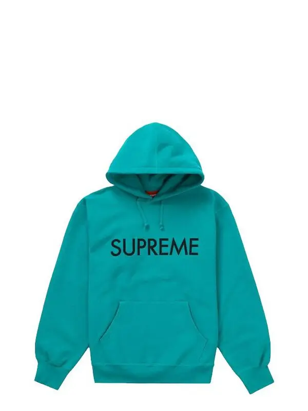 Supreme Capital Hooded Sweatshirt - Dark Aqua