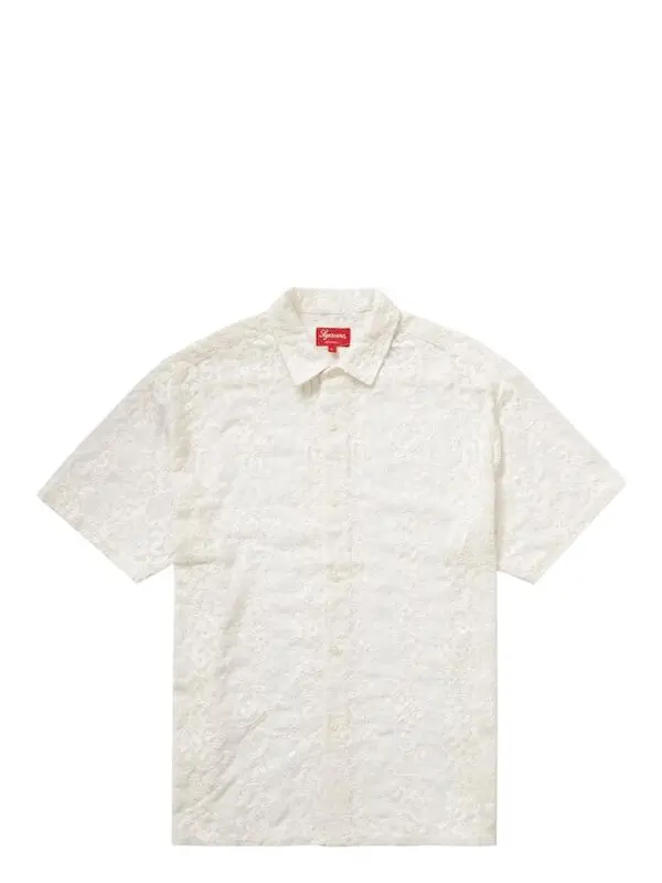 Supreme Chainstitch Chiffon Short Sleeve Shirt - White