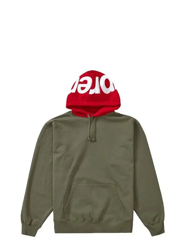 Supreme Contrast Hooded Sweatshirt - Light Olive