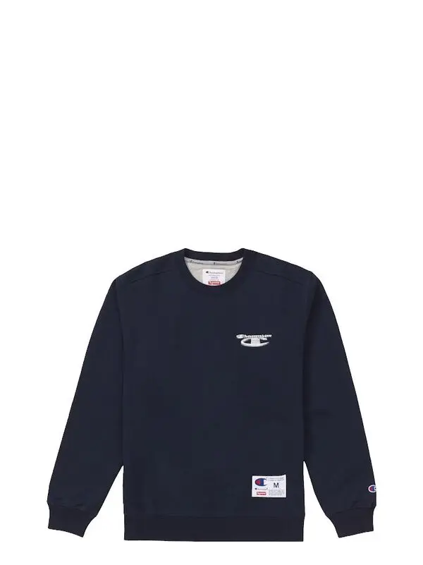 Supreme Champion 3d Metallic Crewneck Sweatshirt - Navy Blue
