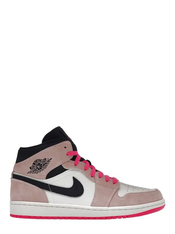 JORDAN 1 Mid Sneakers - Crimson Tint/hyper Pink/black