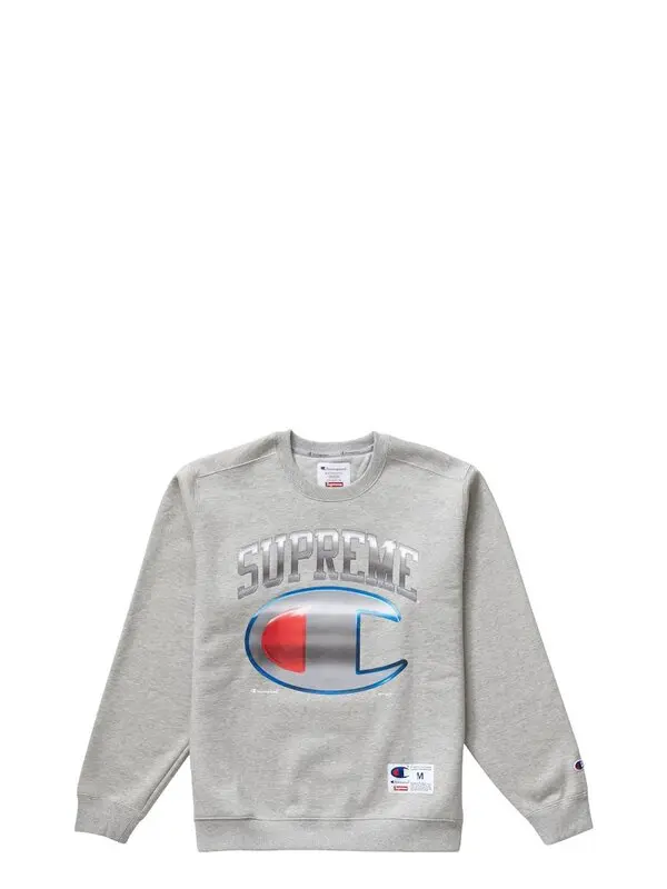 Supreme Champion Chrome Crewneck Sweatshirt - Heather Grey