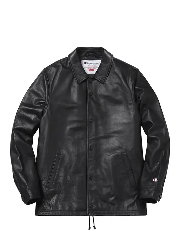 Supreme Champion Leather Coaches Jacket - Black