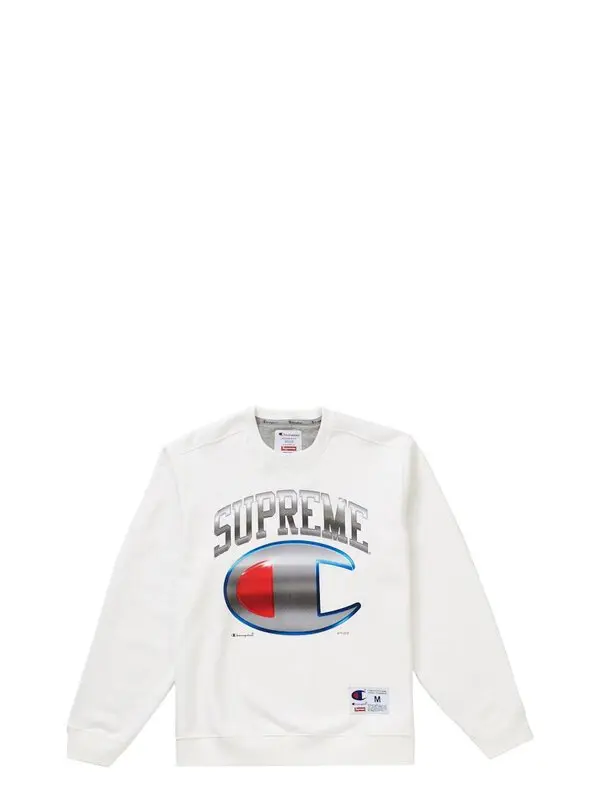 Supreme Champion Chrome Crewneck Sweatshirt - White