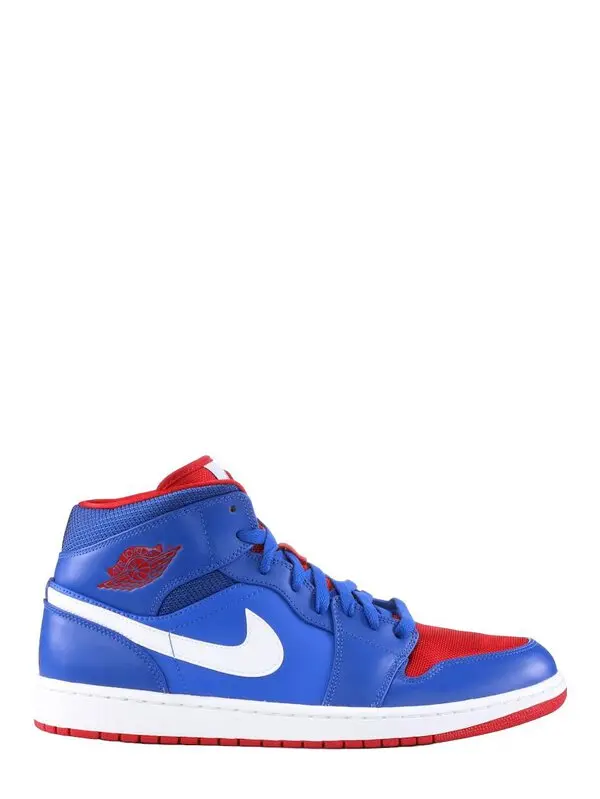 JORDAN 1 Mid Detroit Pistons Sneakers - Game Royal/gym Red/white