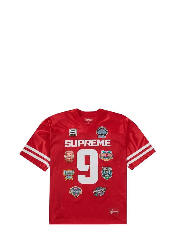 Supreme Championships Embroidered Football Jersey - Red