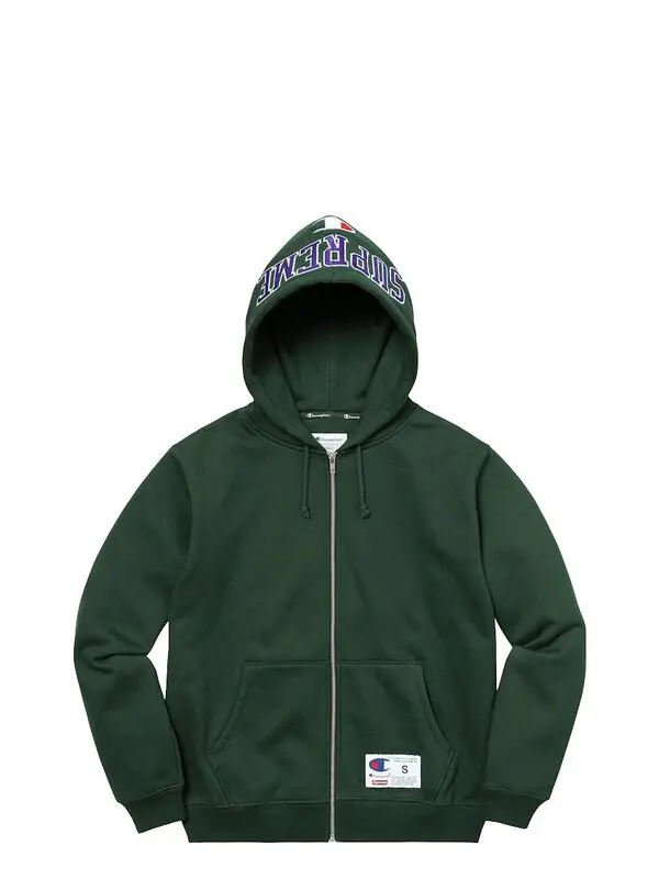 Supreme Champion Arc Logo Zip Up Sweat - Dark Green