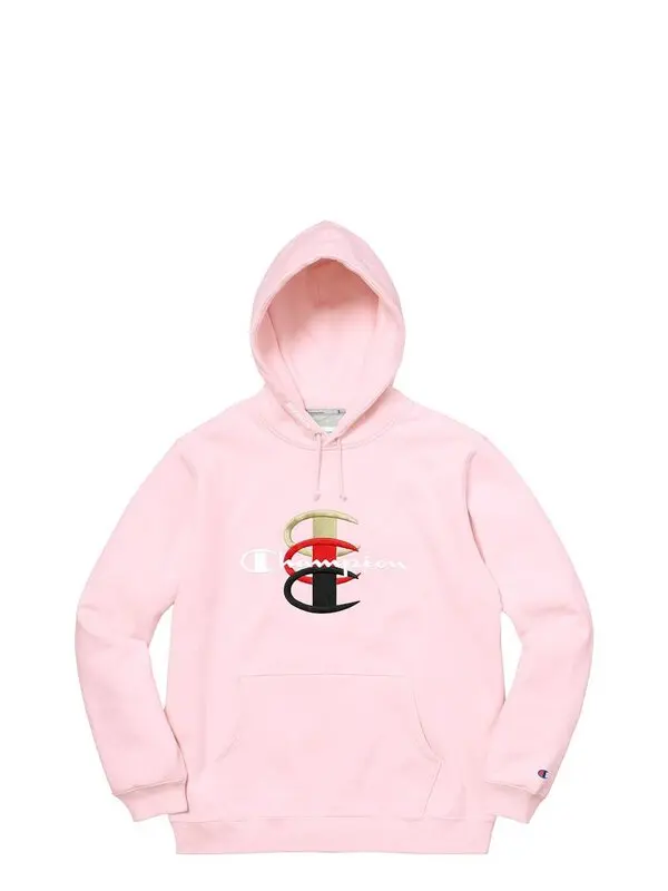 Supreme Champion Stacked C Hooded Sweatshirt - Light Pink