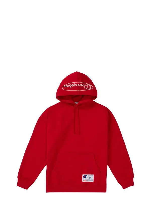 Supreme Champion Outline Hooded Sweatshirt - Dark Red