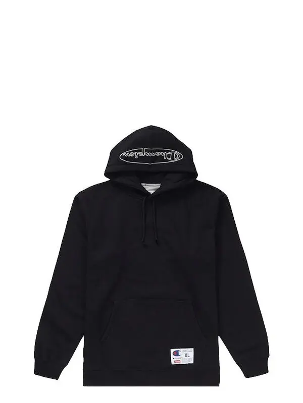 Supreme Champion Outline Hooded Sweatshirt - Black