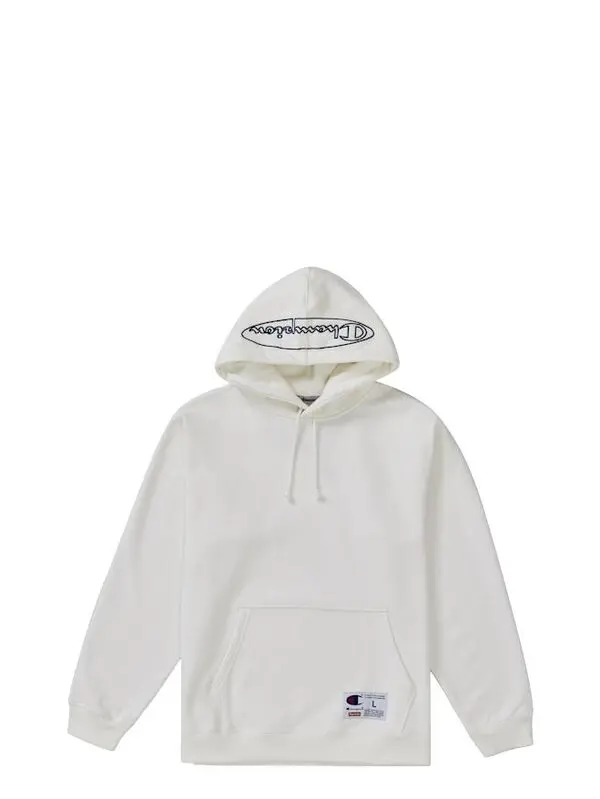 Supreme Champion Outline Hooded Sweatshirt - White
