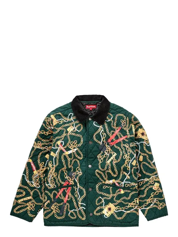 Supreme Chains Quilted Jacket - Dark Green