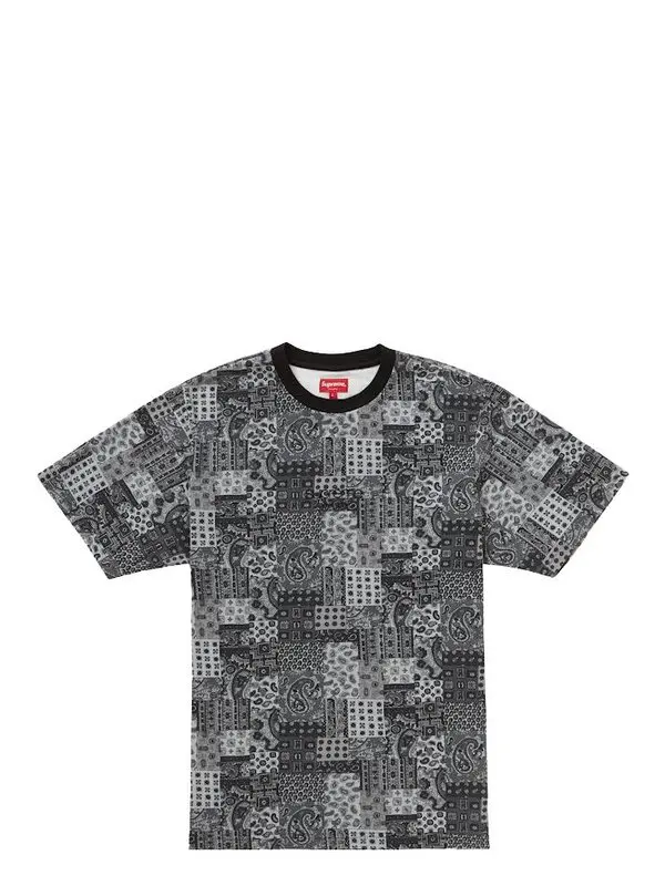 Supreme Patchwork Paisley Short Sleeve Top - Black