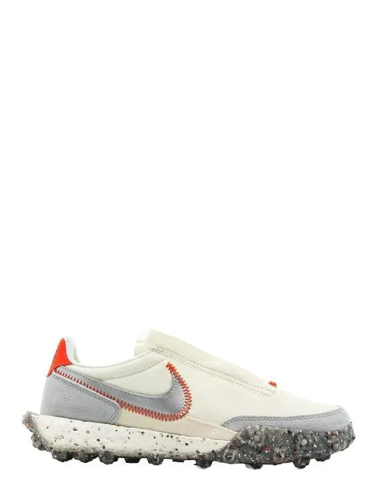 Nike Waffle Racer Crater Sneakers - Coconut Milk/metallic Silver/team Orange