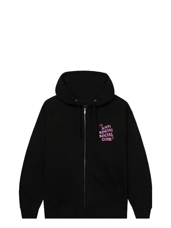 ANTI SOCIAL SOCIAL CLUB Coral Crush Zip Up Hoodie - Black