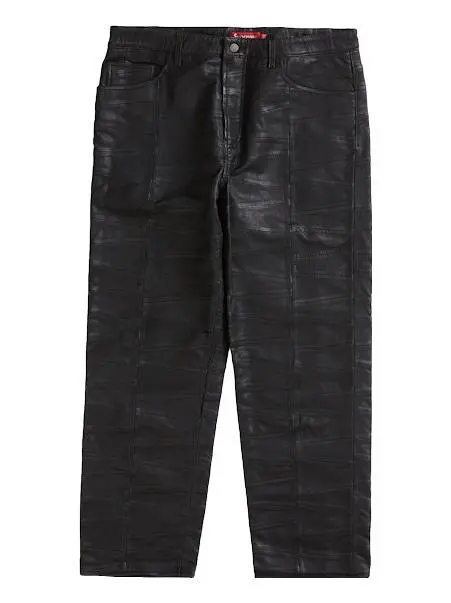 Supreme Patchwork Leather 5-pocket Jean - Black