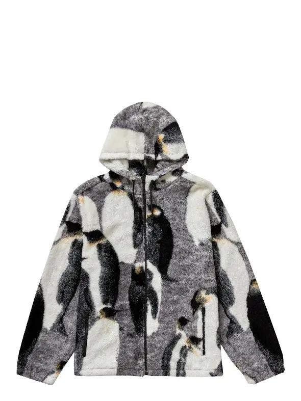 Supreme Penguins Hooded Fleece Jacket - Black