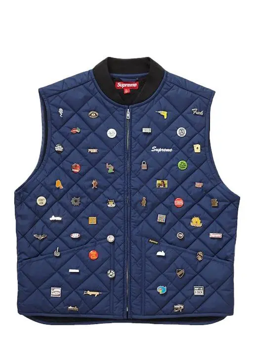 Supreme Quilted Work Vest - Navy Blue