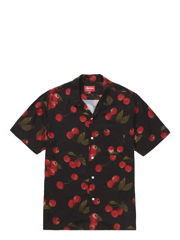 Supreme Cherry Rayon Short Sleeveshirt - Black