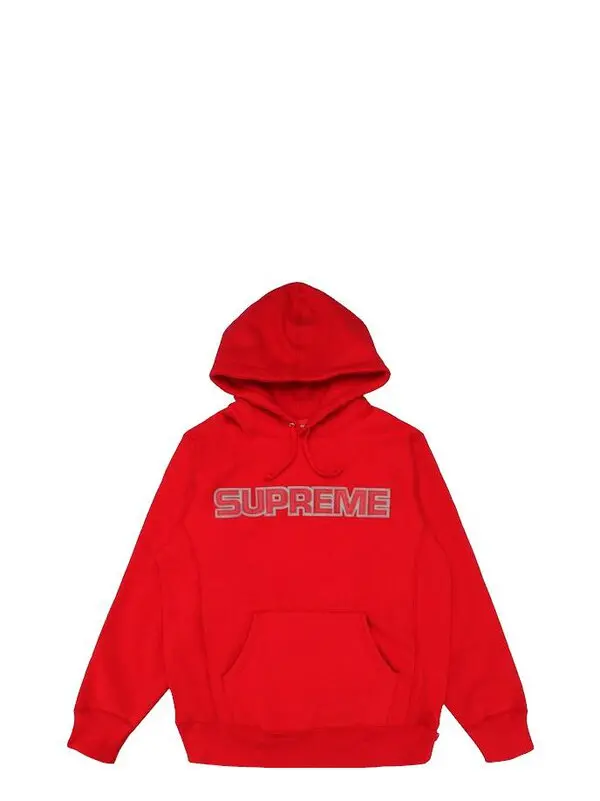Supreme Perforated Leather Hooded Sweatshirt - Red