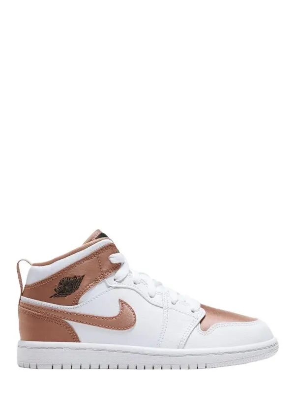 JORDAN 1 Mid Sneakers - White/rose Gold/black