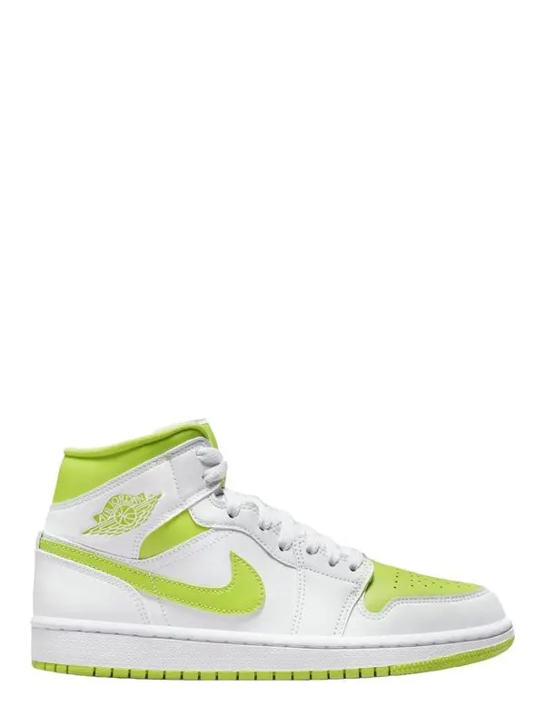JORDAN 1 Mid Sneakers - White/lime