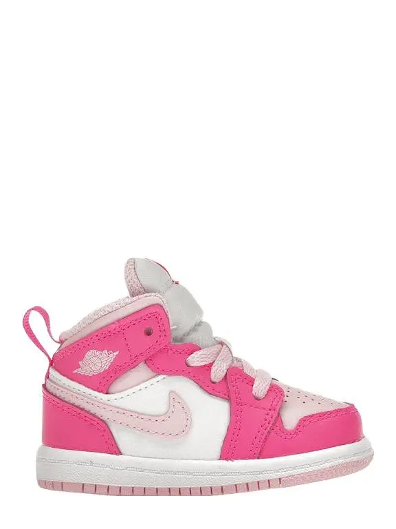 JORDAN 1 Mid Toddler Sneakers - White/medium Soft Pink/fierce Pink