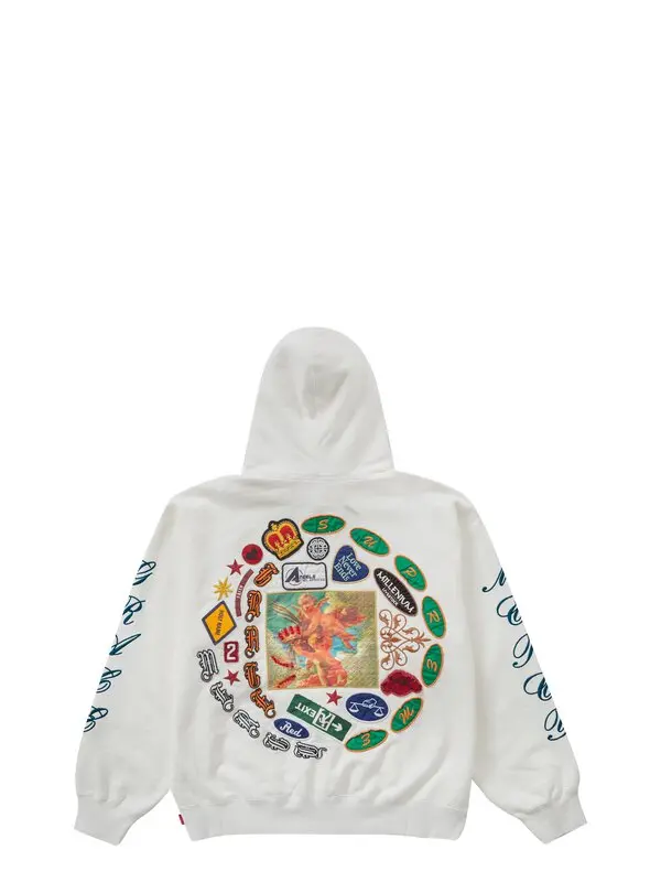 Supreme Patches Spiral Hooded Sweatshirt - White