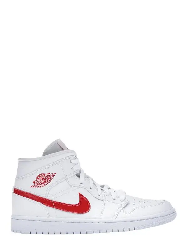 JORDAN 1 Mid Sneakers - White/university Red