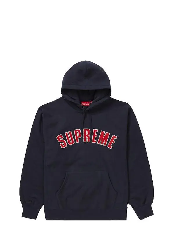 Supreme Pearl Logo Hooded Sweatshirt - Navy Blue