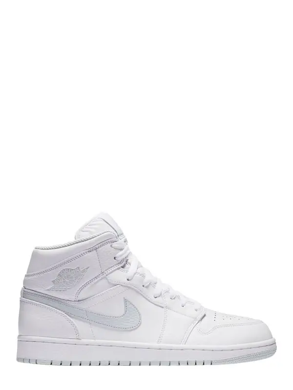 JORDAN 1 Mid Swooshin Sneakers - White/pure Platinum