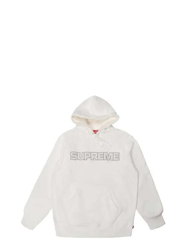 Supreme Perforated Leather Hooded Sweatshirt - White