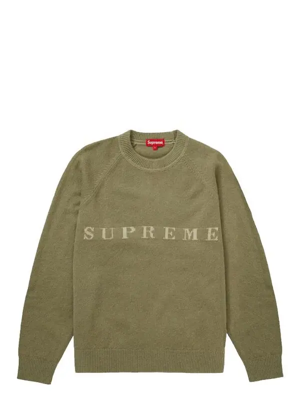 Supreme Stone Washed Sweater - Olive