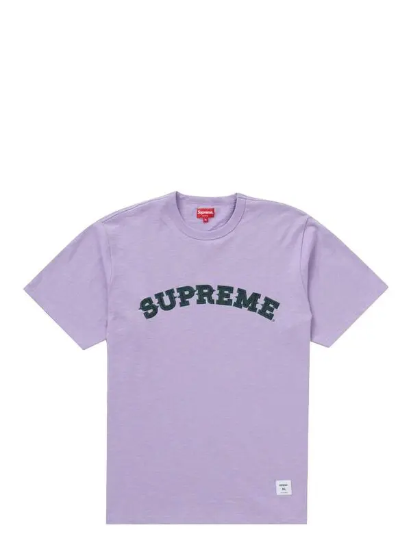 Supreme Plaid Applique Short Sleeve Top - Violet