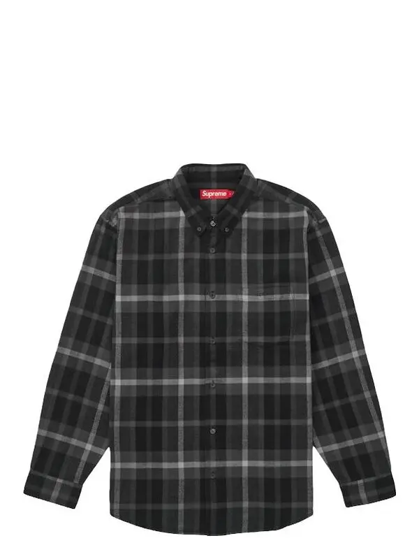 Supreme Plaid Flannel Shirt - Black