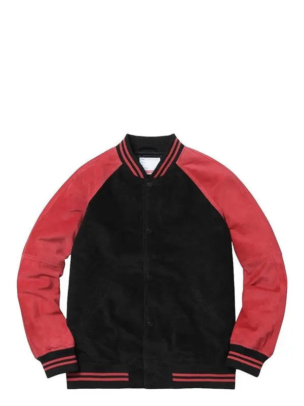 Supreme Varsity Suede Jacket - Red