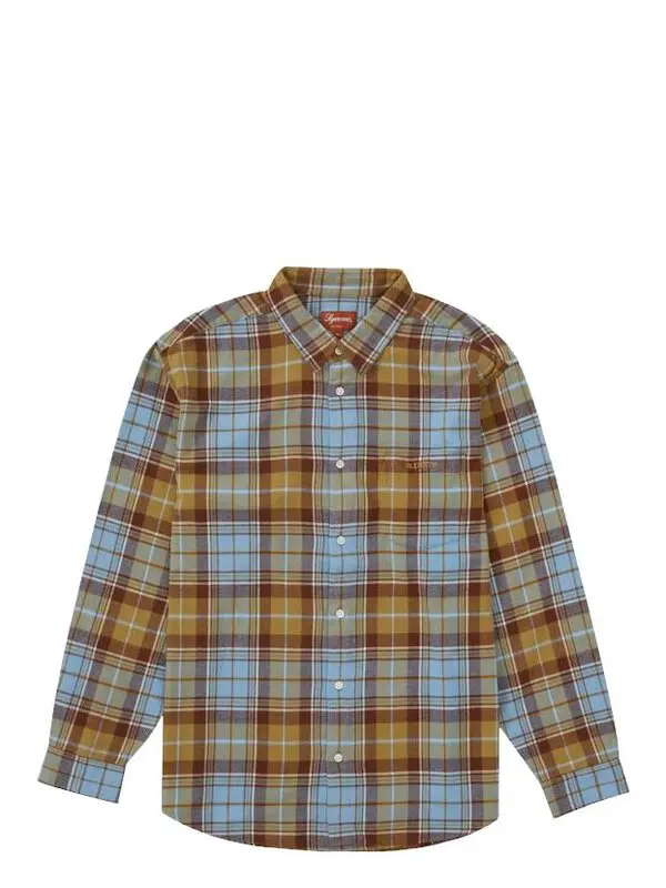 Supreme Plaid Flannel Shirt - Rust