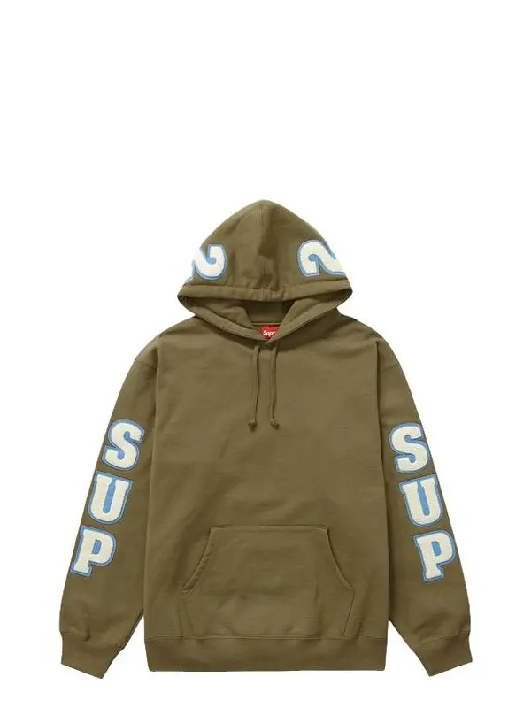 Supreme Chenille Hooded Sweatshirt - Olive Brown