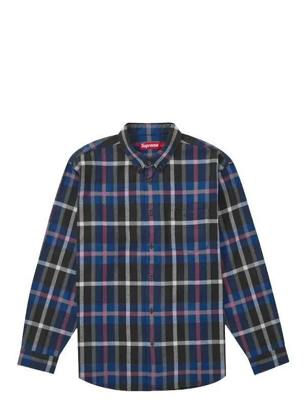 Supreme Plaid Flannel Shirt - Blue