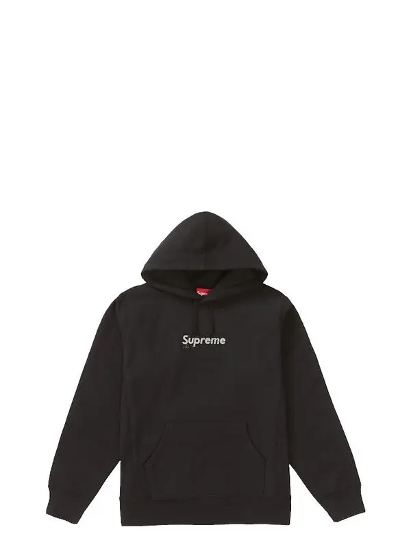 Supreme Swarovski Box Logo Hooded Sweatshirt - Black