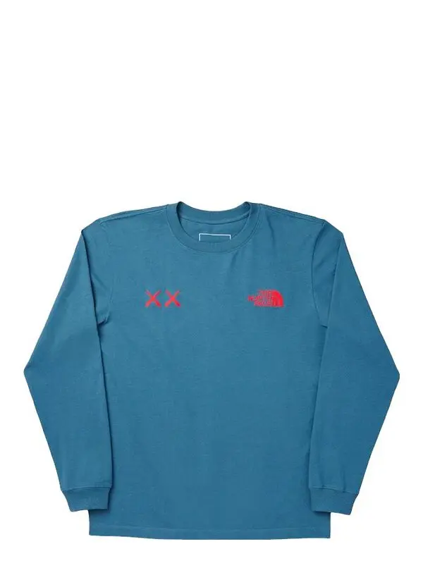 KAWS X The North Face Long Sleeve Tee Shirt - Mallard Blue